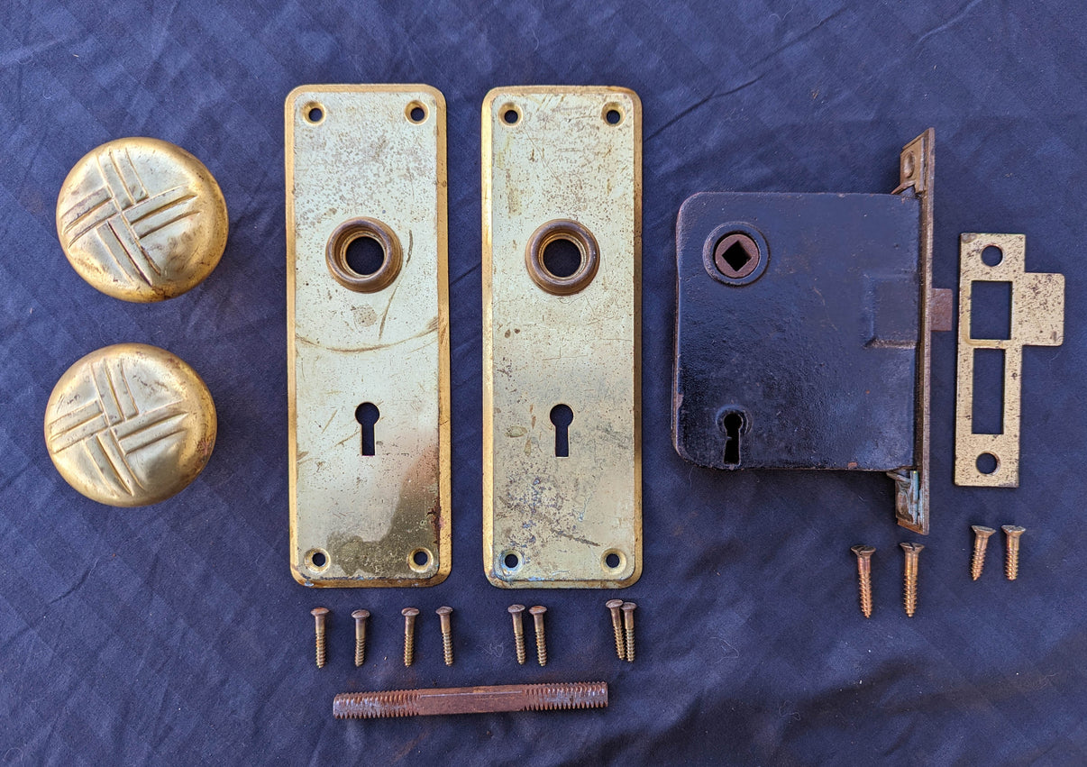 Vintage Antique Old Reclaimed Salvaged Solid Brass Interior Door Locks ...
